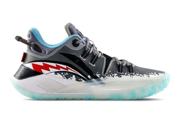 LI-NING Cj2 Great White Shark Sneakers - Shark Grey/black/blueone-colorred
