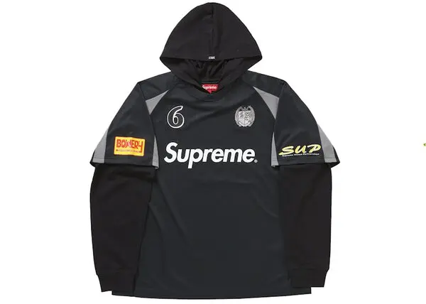 Supreme Hooded Soccer Jersey - Black