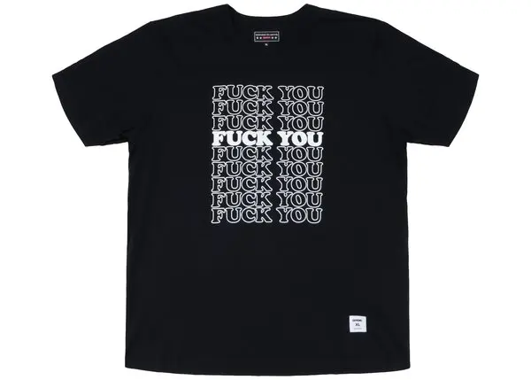 Supreme Hysteric Glamour Fuck You Football Tee Shirt - Black