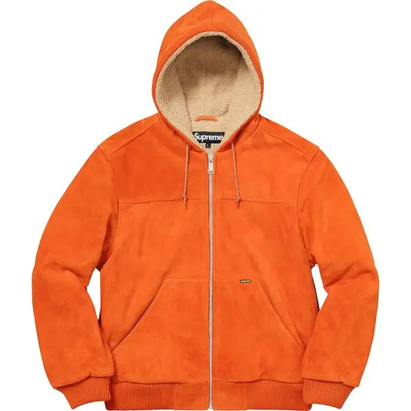 Supreme Hooded Suede Work Jacket - Orange