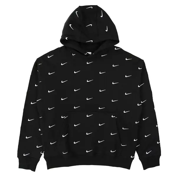 Nike All Over Swoosh Logo Hoodie - Black