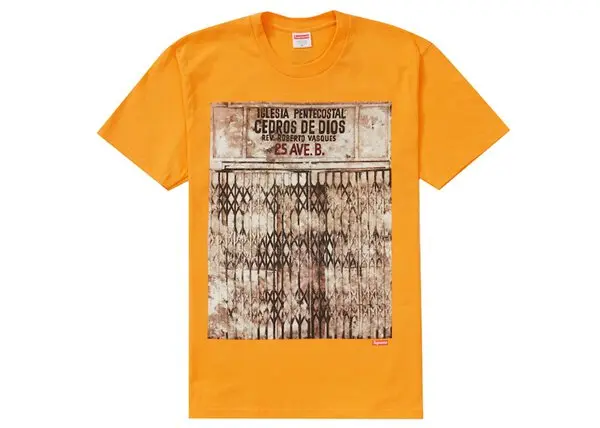 Supreme Martin Wong Iglesia Pentecostal Tee Shirt - Bright Orange
