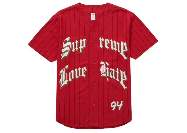 Supreme Love Hate Baseball Jersey