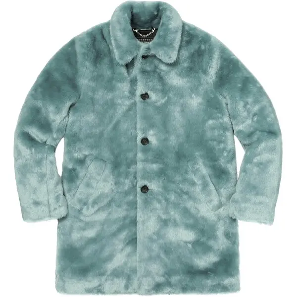 Supreme Hysteric Glamour Fuck You Faux Fur Coat - Light Blue