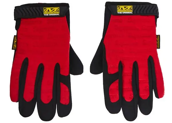 Supreme Mechanix Leather Work Gloves - Red