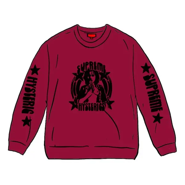 Supreme Hysteric Glamour Long Sleeve Tee Shirt - Dark Magenta