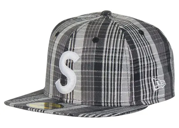 Supreme Metallic Plaid S Logo New Era Cap - Black