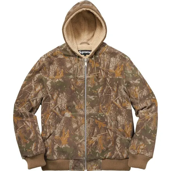 Supreme Hooded Suede Work Jacket - Tree Camo