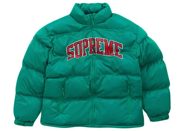 Supreme Mesh Jersey Puffer Jacket - Green