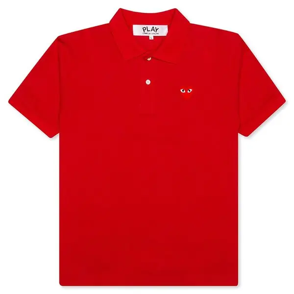 Play Comme Des Garcon Emblem Polo Shirt - Red