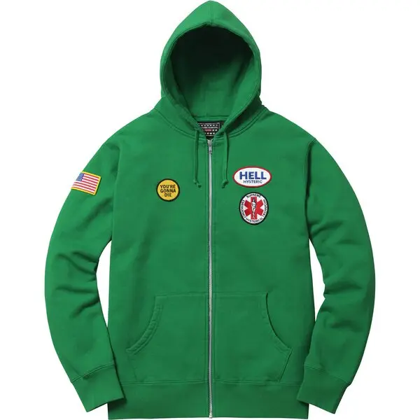 Supreme Hysteric Glamour Patches Zip Up Sweatshirt - Green