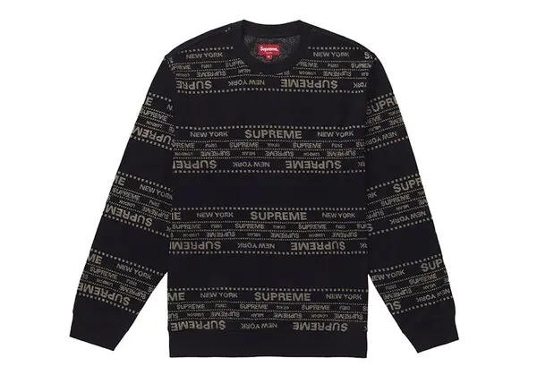Supreme Metallic Jacquard Crewneck Sweatshirt - Black