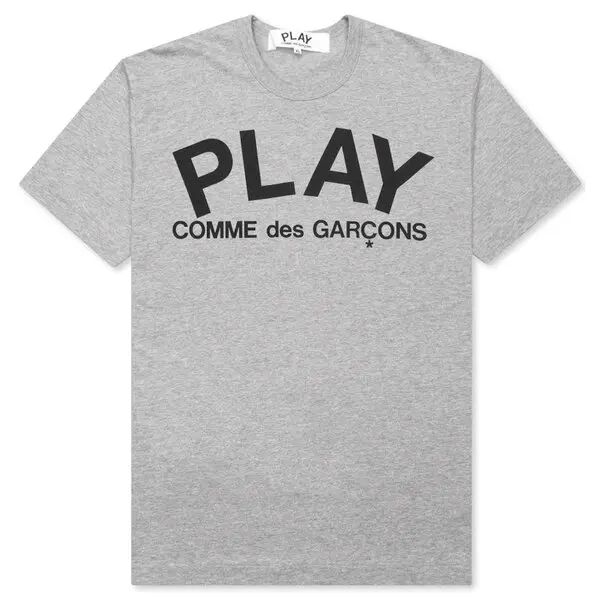 Play Comme Des Garcon Text T-shirt - Grey