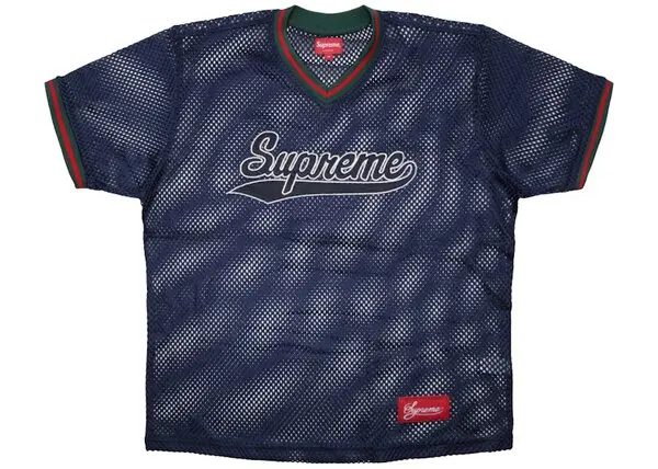 Supreme Mesh Baseball Top - Navy Blue
