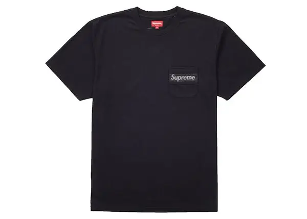 Supreme Mesh Stripe Pocket Tee Shirt - Black