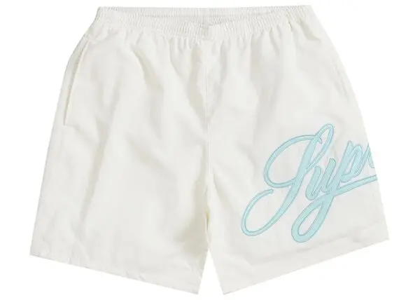 Supreme Mesh Script Water Short - White