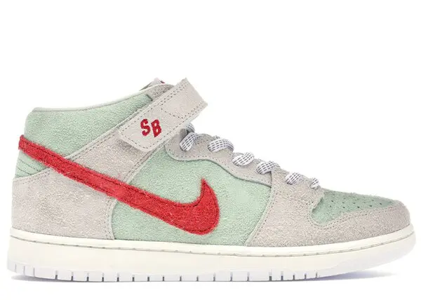 Nike Dunk Mid White Widow Sneakers - Sail/gym Red/fresh Mint