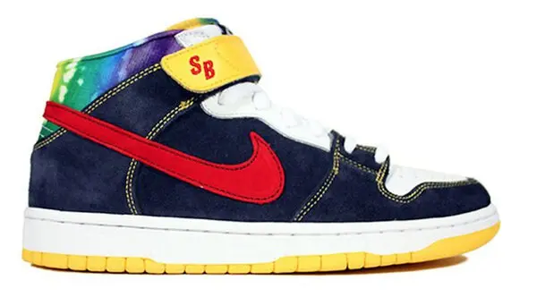 Nike Dunk Mid Tie Dyein Sneakers - Obsidian/ Varsity Red