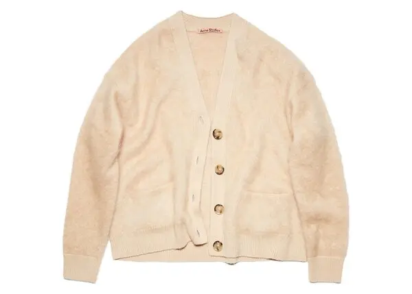 Acne Studios Mohair Fluffy Wool Cardigan - Warm Beige