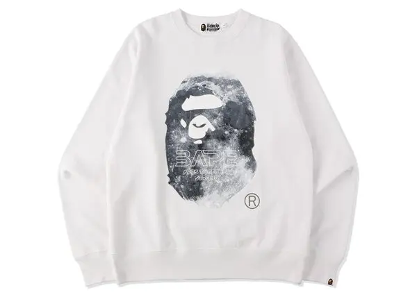 A BATHING APE Ape Head Moon Crewneck Sweatshirt