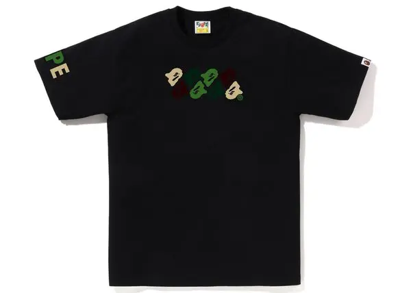 A BATHING APE Abc Camo Tee Shirt - Black/green