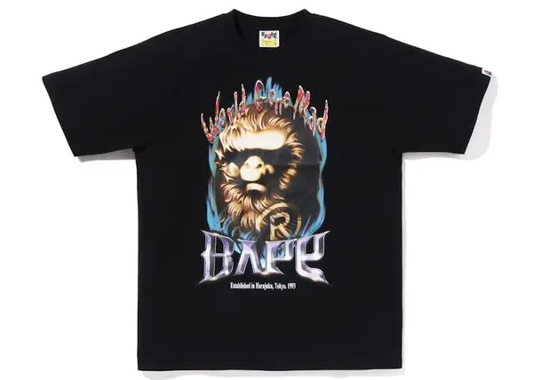 A BATHING APE Ape Head Mad Tee Shirt - Black