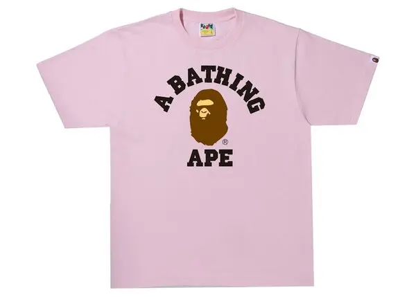 A BATHING APE College Tee Shirt - Pink