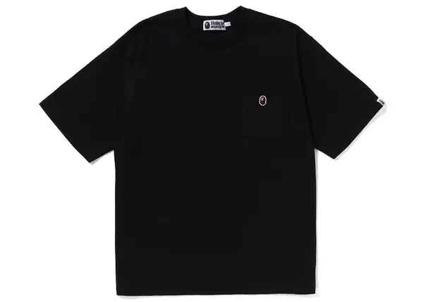 A BATHING APE Ape Head One Point Relaxed Fit Pocket Tee Shirt - Black
