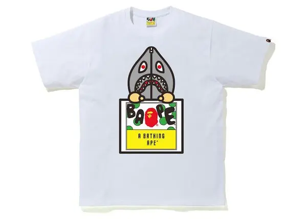 A BATHING APE Classic Milo Shark #3 Tee Shirt - White