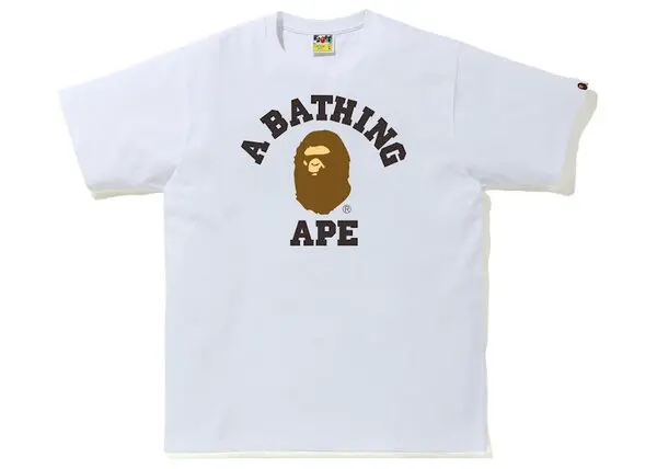 A BATHING APE College Tee Shirt - White