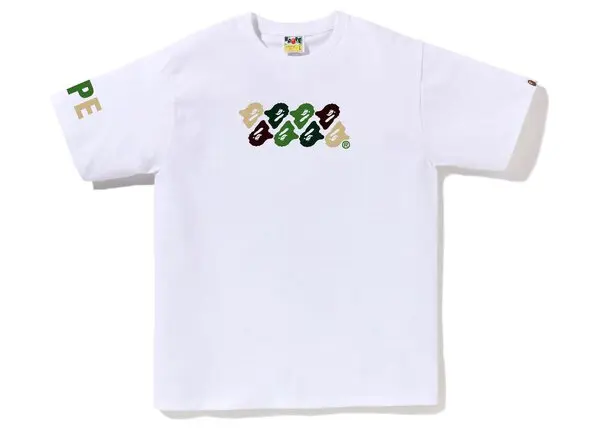 A BATHING APE Abc Camo Tee Shirt - White/green