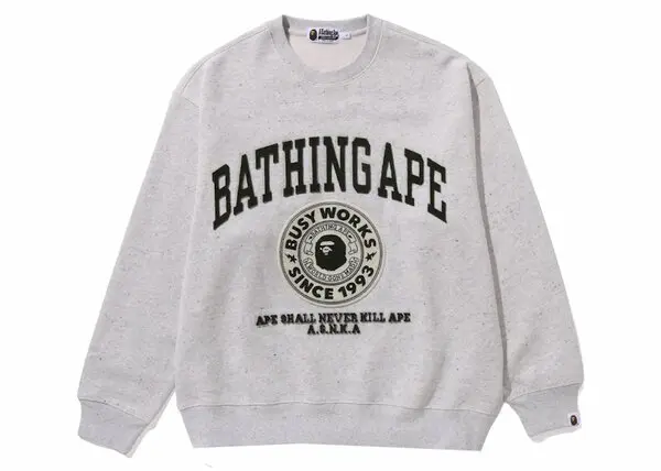 A BATHING APE College Graphic Crewneck Sweatshirt