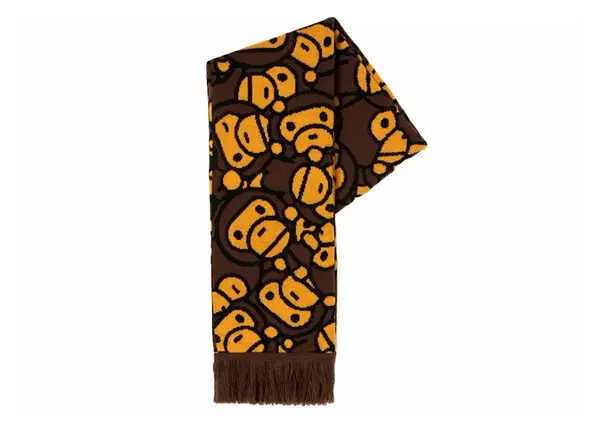 A BATHING APE All Baby Milo Scarf - Brown