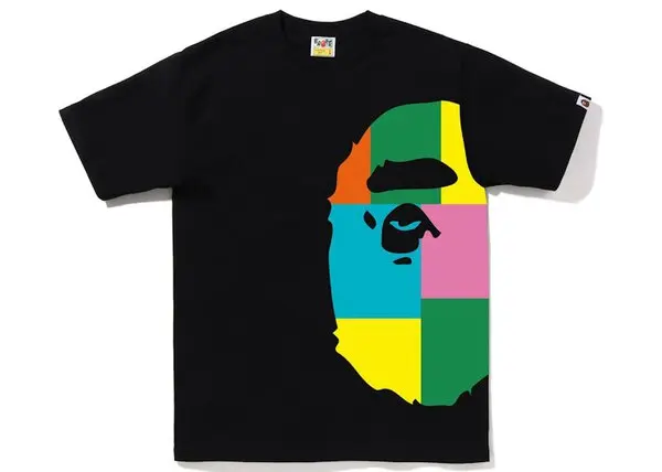 A BATHING APE Block Side Big Ape Head Tee Shirt - Black