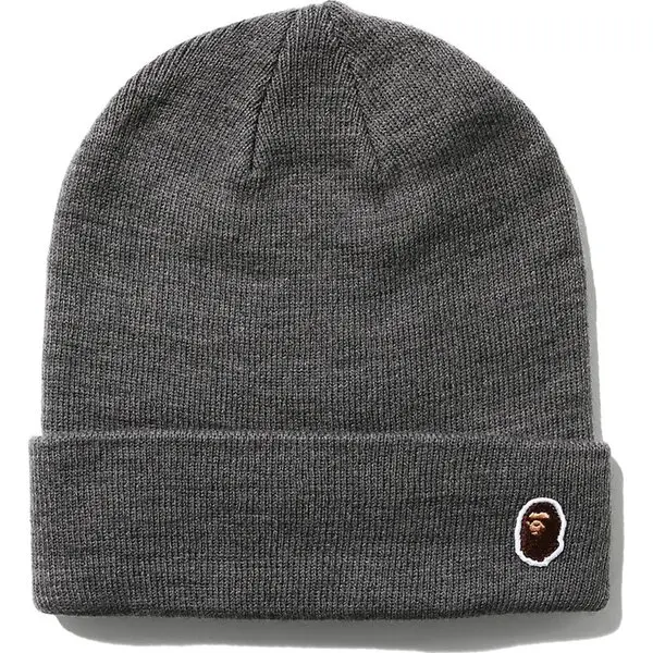 A BATHING APE Ape Head Knit Cap - Gray