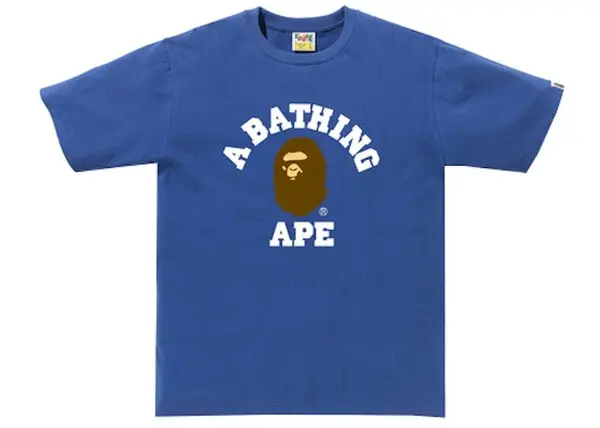 A BATHING APE College Tee Shirt - Blue