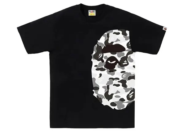 A BATHING APE Abc Camo Side Big Ape Head Tee Shirt - Black/grey