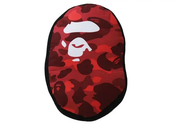 A BATHING APE Camo Ape Head Cushion - Red
