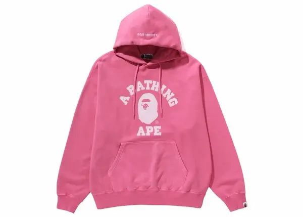 A BATHING APE College Overdye Pullover Hoodie - Pink