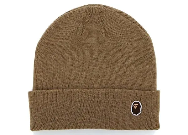 A BATHING APE Ape Head Knit Cap - Beige