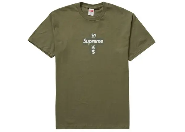 Supreme Cross Box Logo Tee Shirt - Light Olive