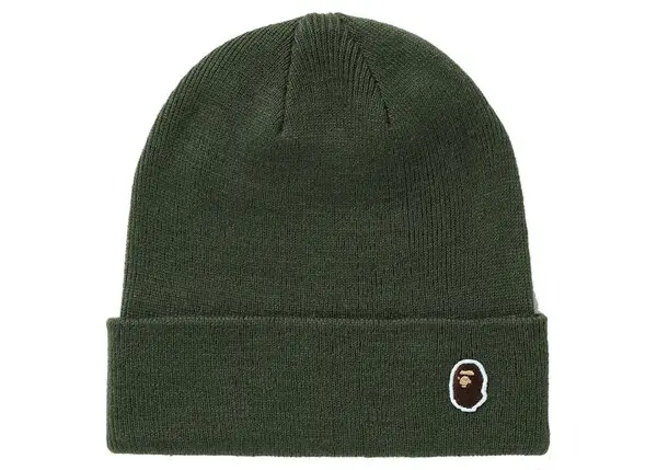 A BATHING APE Ape Head Knit Cap - Olivedrab Green