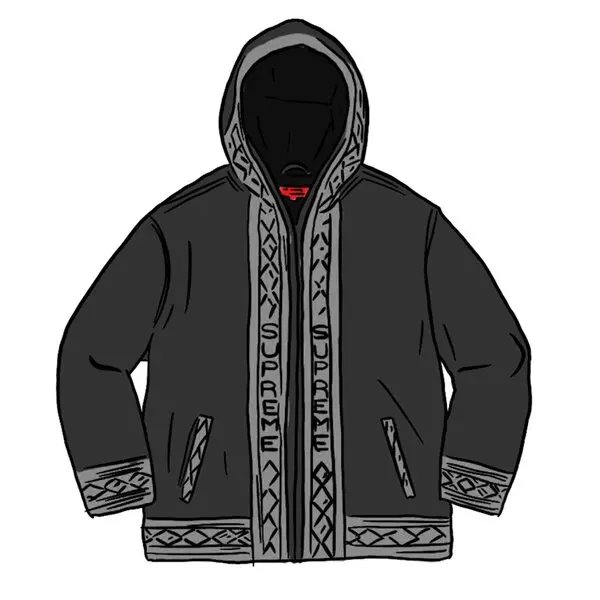 Supreme Hooded Woven Jacket - Black