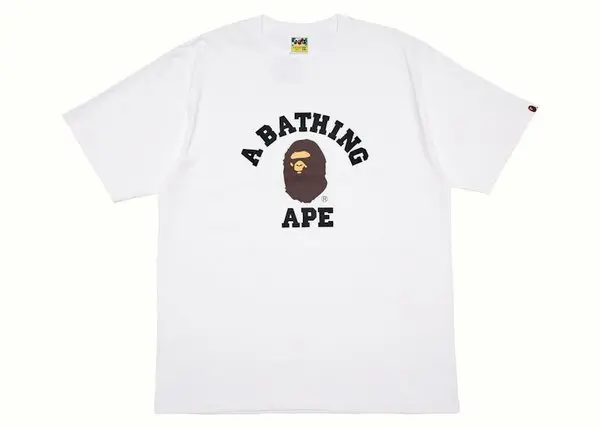 A BATHING APE College Tee Shirt - White