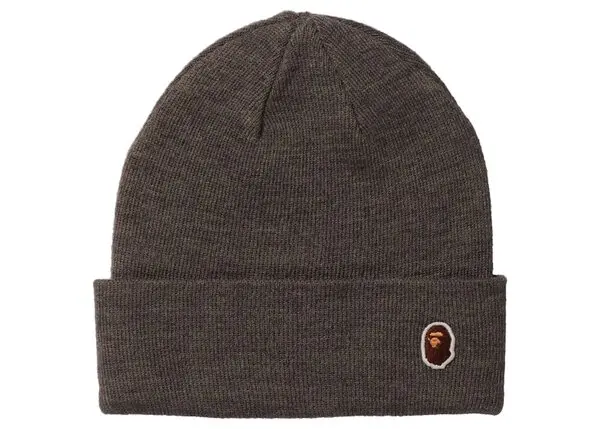 A BATHING APE Ape Head Knit Cap - Gray