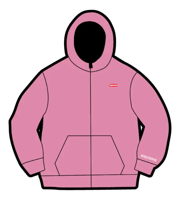 Supreme Windstopper Zip Up Hooded Sweatshirt - Pink