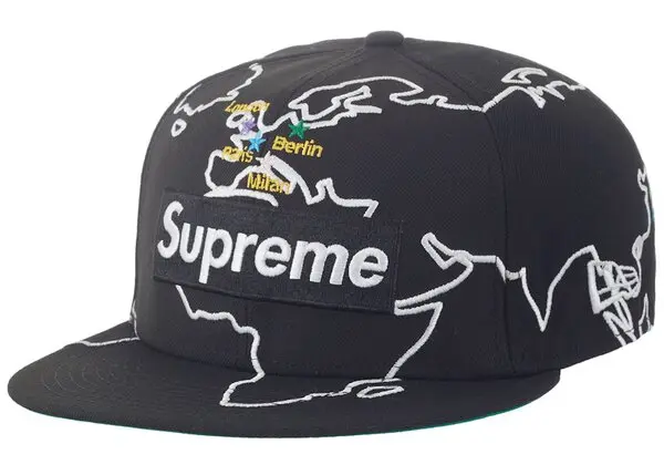 Supreme Worldwide Box Logo New Era Cap - Black