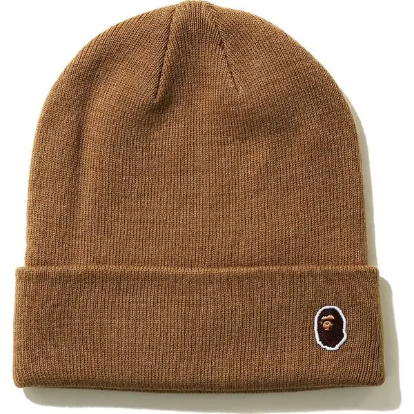 A BATHING APE Ape Head Knit Cap - Beige