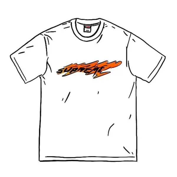 Supreme Wind Tee Shirt - White/orange