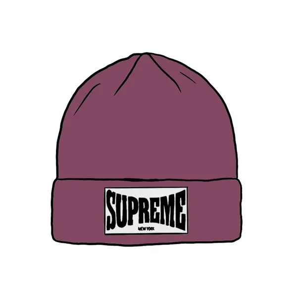 Supreme Woven Label Beanie - Dusty Purple